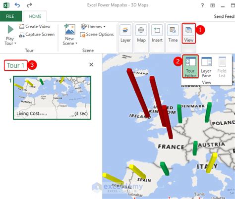 Excel Power Map Create Customize And Share Exceldemy