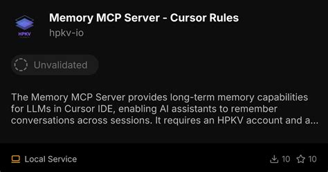 Memory Mcp Server Règles Cursor · Lobehub