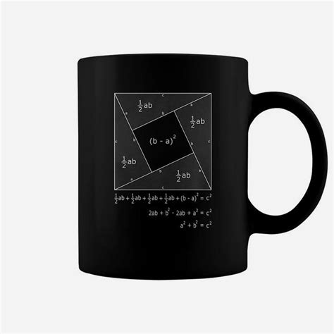 Pythagorean Theorem Algebraic Proof Math Tshirt Coffee Mug Seseable