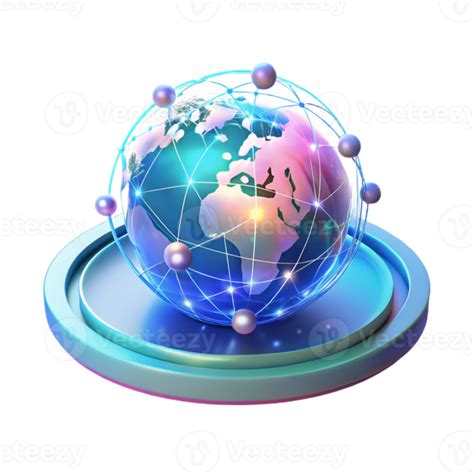 Elegant Creative A Holographic Projection Of A World Map Displaying