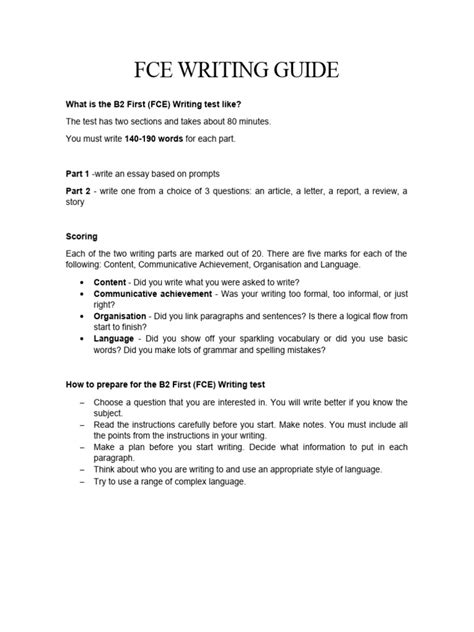 Fce Writing Guide Pdf Essays Argument