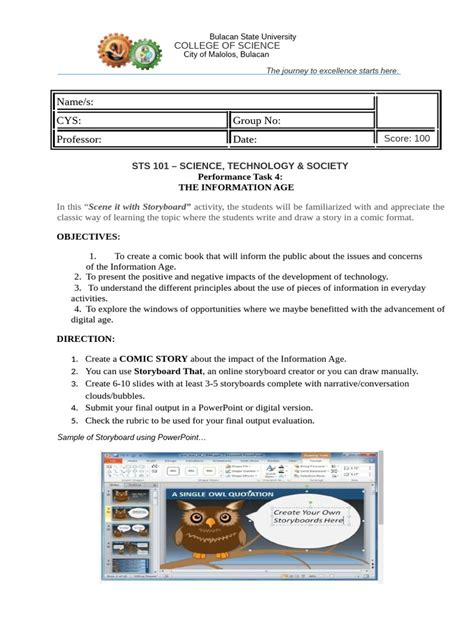 Performance Task 4 Info Age Using Comic Book Pdf