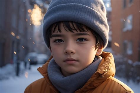 Premium Photo Boy With A Cold Illustrated