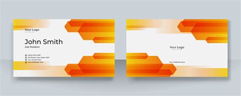현대 오렌지와 화이트 명함 디자인 템플릿 기업 정체성 개념과 우아한 전문 창의적이고 깨끗한 명함 템플릿 벡터 일러스트레이션 0