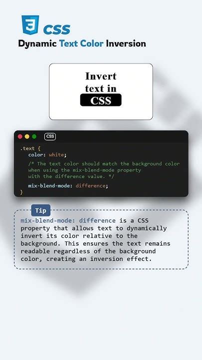 Invert Text Color In Css Htmlcss Coding Youtube
