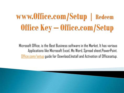 PPT Office Com Setup Enter Product Key For Activation PowerPoint Presentation ID