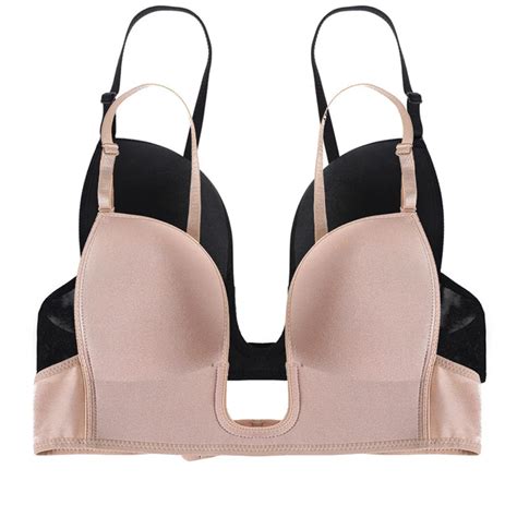 Deep U Push Up Bra Backless Women Bras Low Cut Sexy Plunge Brassiere