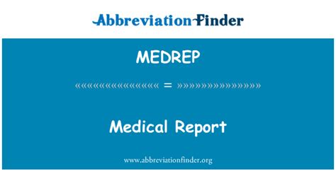 Medrep Stands For Medical Report Abbreviation Finder