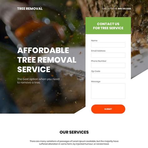 Tree Removal Service Lead Capture Reslp 003 Home Improvement Landing Page Design Preview