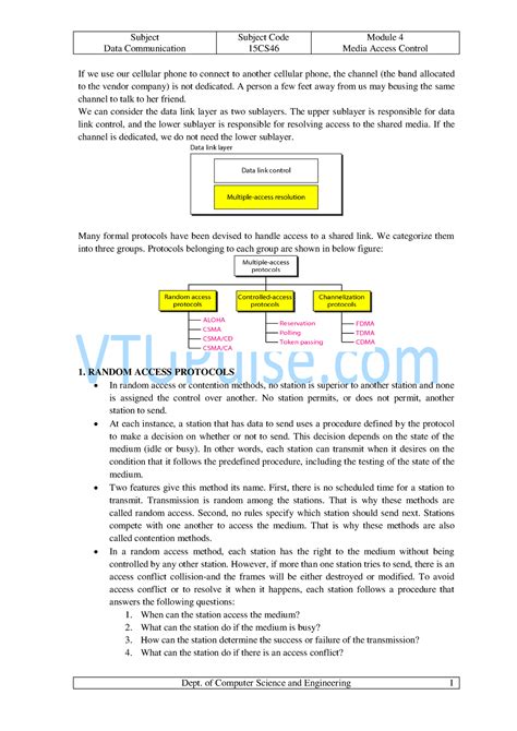 Module 4 Media Access Control Ethernet Data Communication 15cs Media