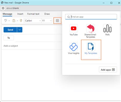 create email templates in the new outlook app and web