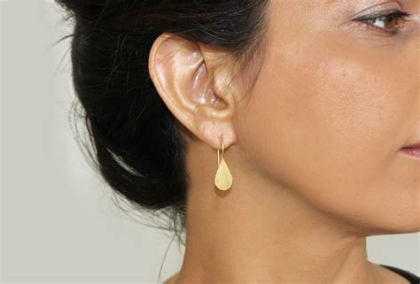 Gold Dangle Drop Earrings Tear Drop Earrings Small Dangle Earrings Gold
