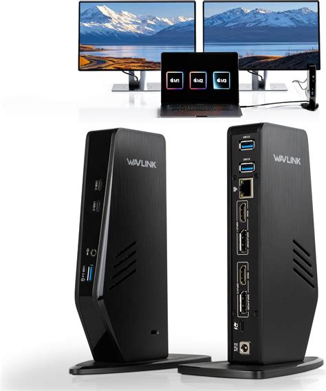 Amazon Com WAVLINK USB 3 0 And USB C Universal Laptop Docking Station With 65W Dual Monitor