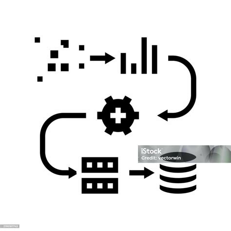 파이프 라인 빅 데이터 글리프 아이콘 벡터 일러스트 레이 션 0명에 대한 스톡 벡터 아트 및 기타 이미지 0명 관로 데이터 Istock