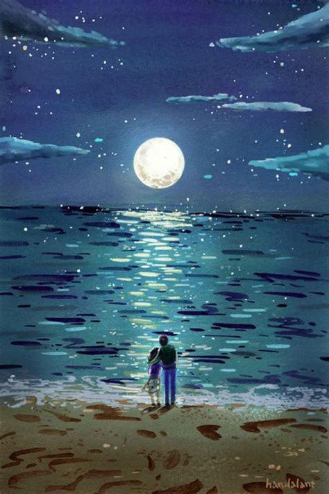 Pin By 이시현 On 2월 영재 Beach Drawing Beach Illustration Night Illustration