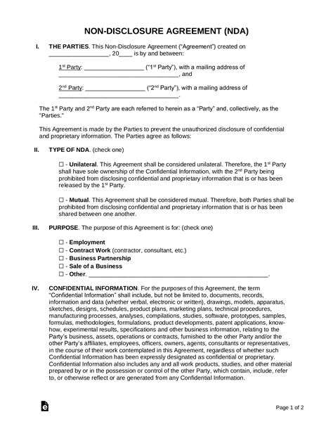 Nda Template Docusign