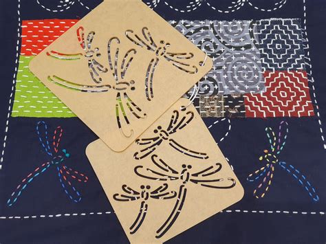 Sashiko Template Dragonfly Set Of 6 Styles Hooray Hoop