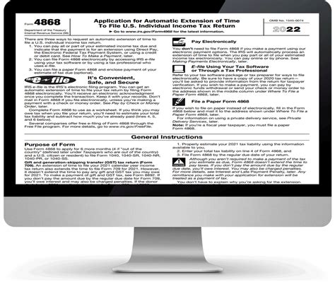 1040 Extension Online E File Form 4868