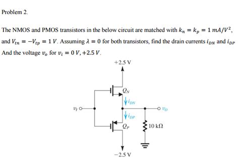 Solved Problem 2 The Nmos And Pmos Transistors In The Below