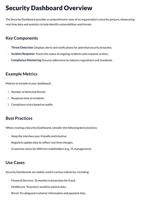 Security Dashboards Template Collaborative Docs For Teams