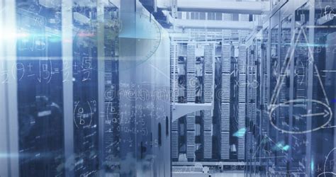 The Image Simplifies The Data Processing And Digital Information Flowing Through A Network Of Co