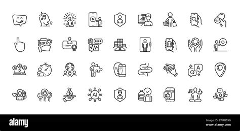 Loan Biometric Security And Global Business Line Icons Pack For Web App Line Icons Vector