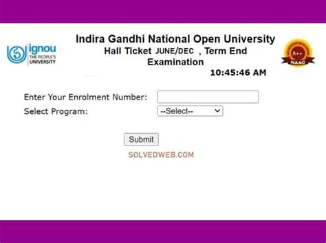 Download Ignou Hall Ticket 2024 Updated Solvedweb Library Solutions