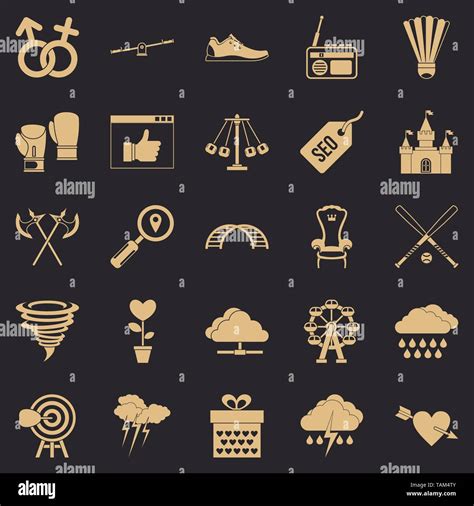 reference icons set simple style stock vector image and art alamy