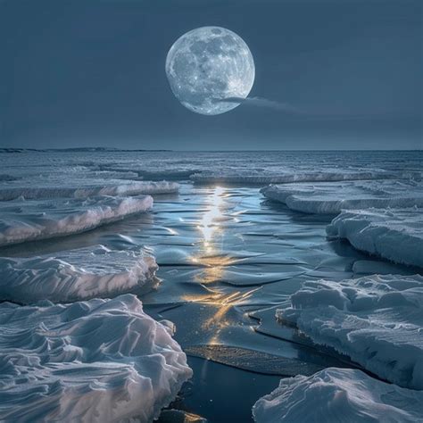 Free Moonlit Frozen Landscape Image Moon Night Ice Download At