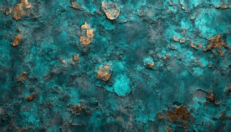 Highly Detailed Texture Of Patinated Copper Verdigris Premium Ai