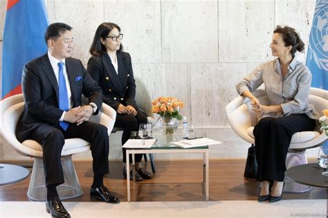 Ерөнхийлөгч У Хүрэлсүхэд ЮНЕСКО гийн Ерөнхий захирал Одри Азулэй бараалхав