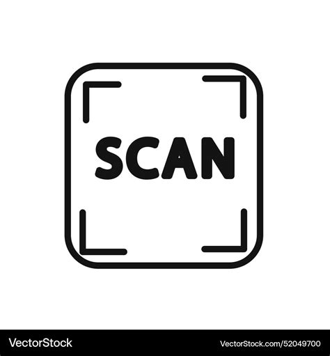 Scan Button Icon Linear Graphics Sign Royalty Free Vector
