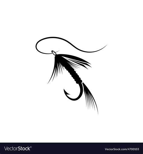 Fly Fishing Lure Royalty Free Vector Image Vectorstock