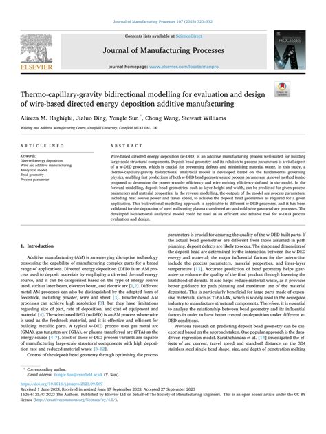 Pdf Thermo Capillary Gravity Bidirectional Modelling For Evaluation