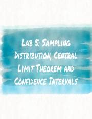 AK Lab 5 Sampling Distribution And Confidence Intervals Pdf Lab 5 Sampling Distribution