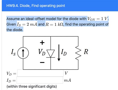 Solved HW Diode Find Operating Point Assume An Chegg Com