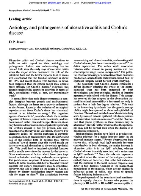 Pdf Aetiology And Pathogenesis Of Ulcerative Colitis And Crohns Disease