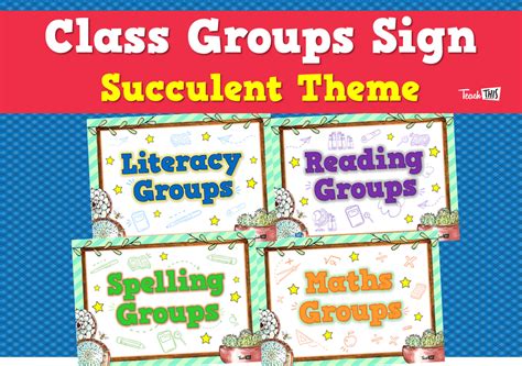Class Groups Sign Succulent Theme Teacher Resources And Classroom