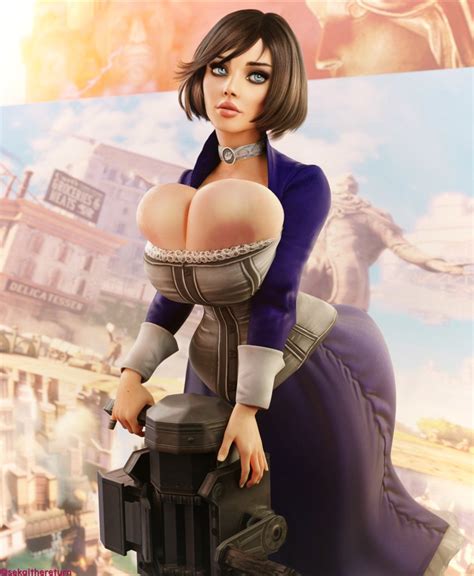 Rule 34 3d Areola Slip Areolae Bending Forward Big Breasts Bioshock