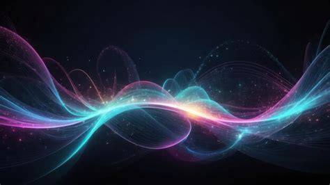 Abstract Energy Flow Background With Pulsating Waves Of Light Perfect
