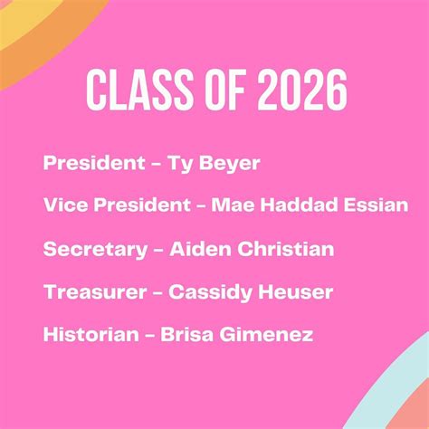 Freedom High School Sca Congrats To Your Newly Elected Class Of 2026