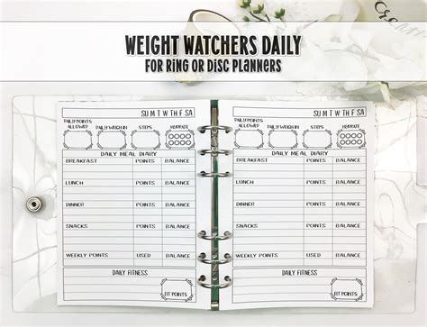Weight Watchers Food Diary
