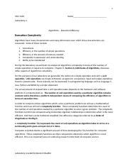 Lab 2 Docx 1 CSCI 1410 Name Laboratory 2 Algorithms Execution Efficiency Execution