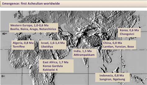 Map Showing The Age Of Some Of The Oldest Occurrences Of Acheulian Download Scientific Diagram
