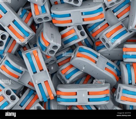 Electric Wire Connectors Terminal Strip Texture Background White Plastic Electrical Terminal