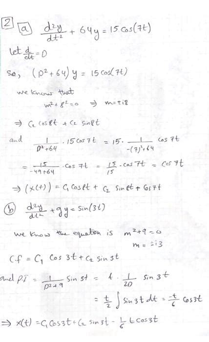 Solved Diffrential Equations Can Someone Check My Answers Chegg