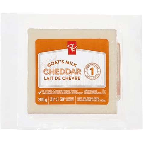 Presidents Choice Goats Milk Cheddar Cheese 200 G Delivery Or