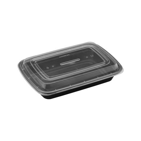 28oz Shallow Rectangular Microwaveable Container With Lid 150 Sets