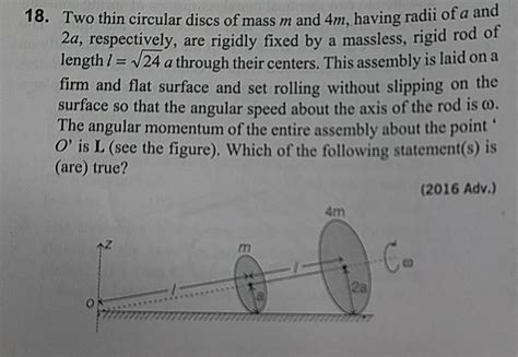 In Iit Jee Advanced Rotation Problem Involving Chegg Com