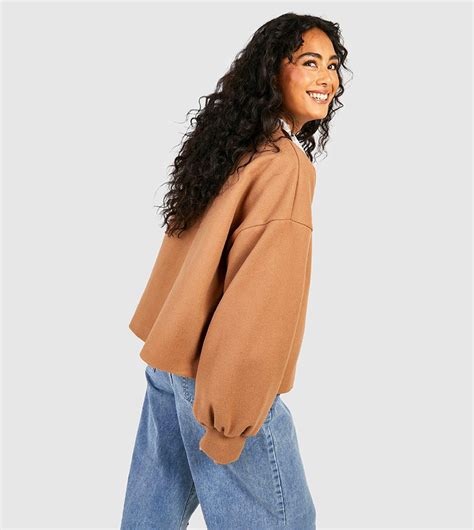 اشتري بوهو جاكيت صوف بنقشة بارزة بلون جلد الجمل 6ستريت المملكة العربية السعودية